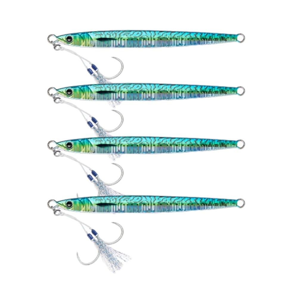 OCEAN CAT 4 PCS Comboset Flat Fall Jigs Fishing Lures Mixed Color Bait ...