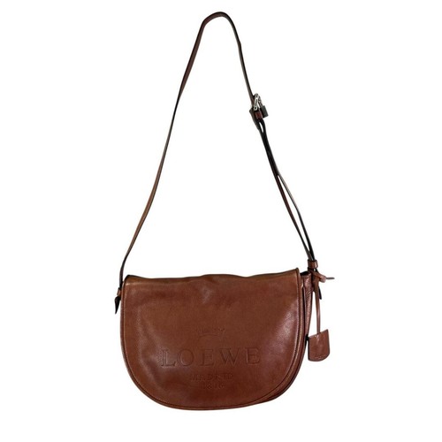 LOEWE Heritage Padlock Shoulder Bag Leather Brown Authentic Used From ...