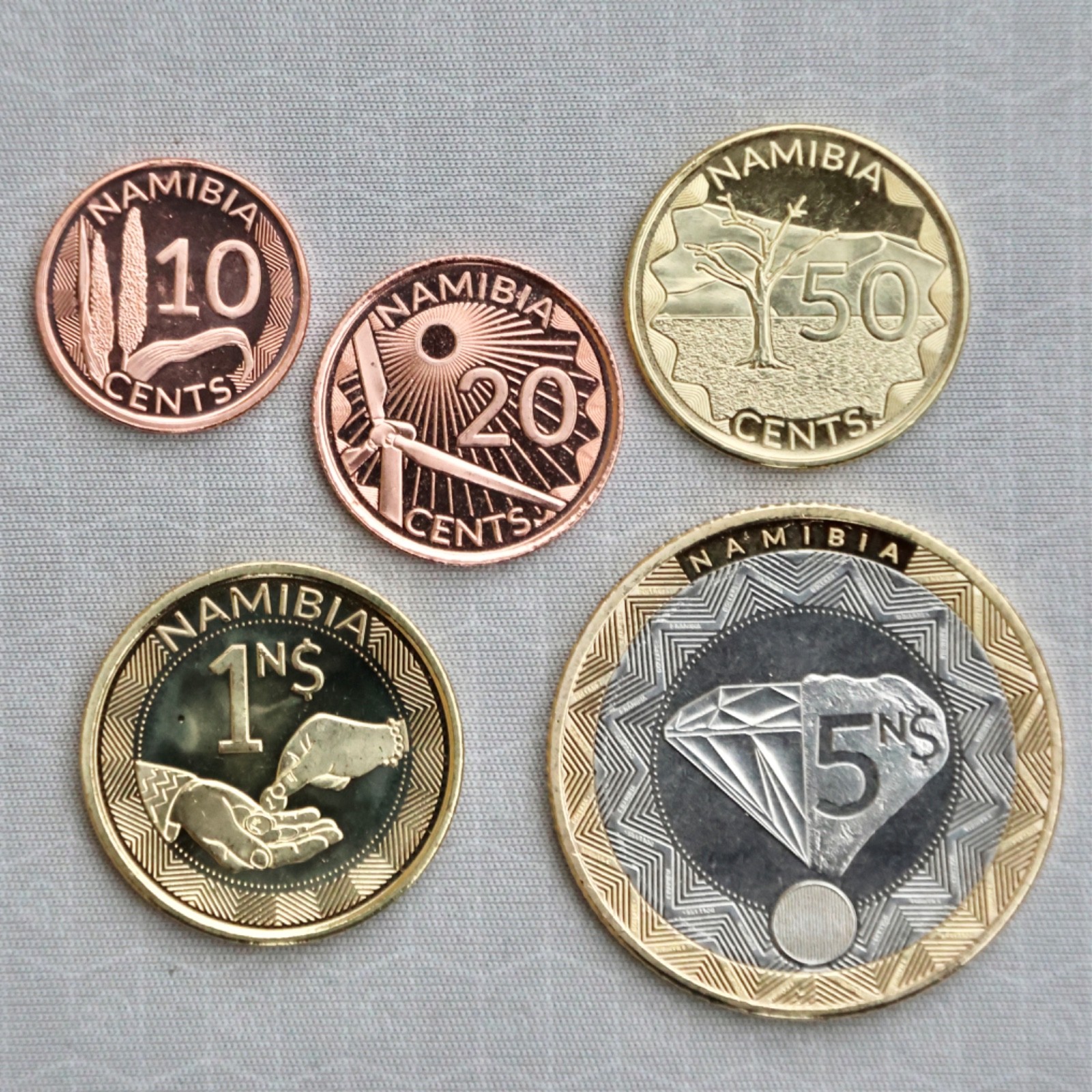 **NEW**NAMIBIA_10 Cents - 5 Dollars 2025_new Circulation Coin Set (5 ...