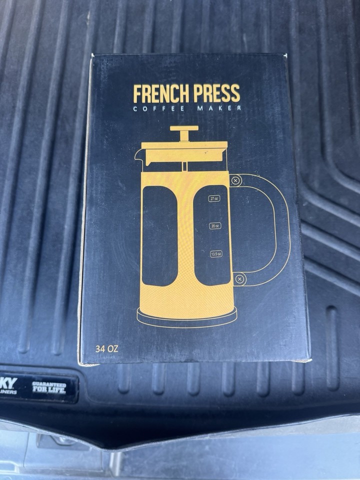 BAYKA French Press Coffee Maker, Large 304 Stainless Steel 34 oz, Dark ...