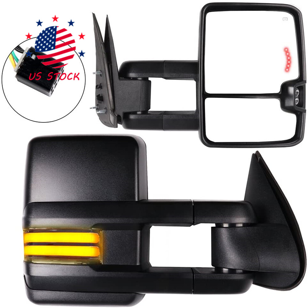 For 99-2002 GMC Sierra 3500 1500 2500 Towing Mirrors Power Heated ...