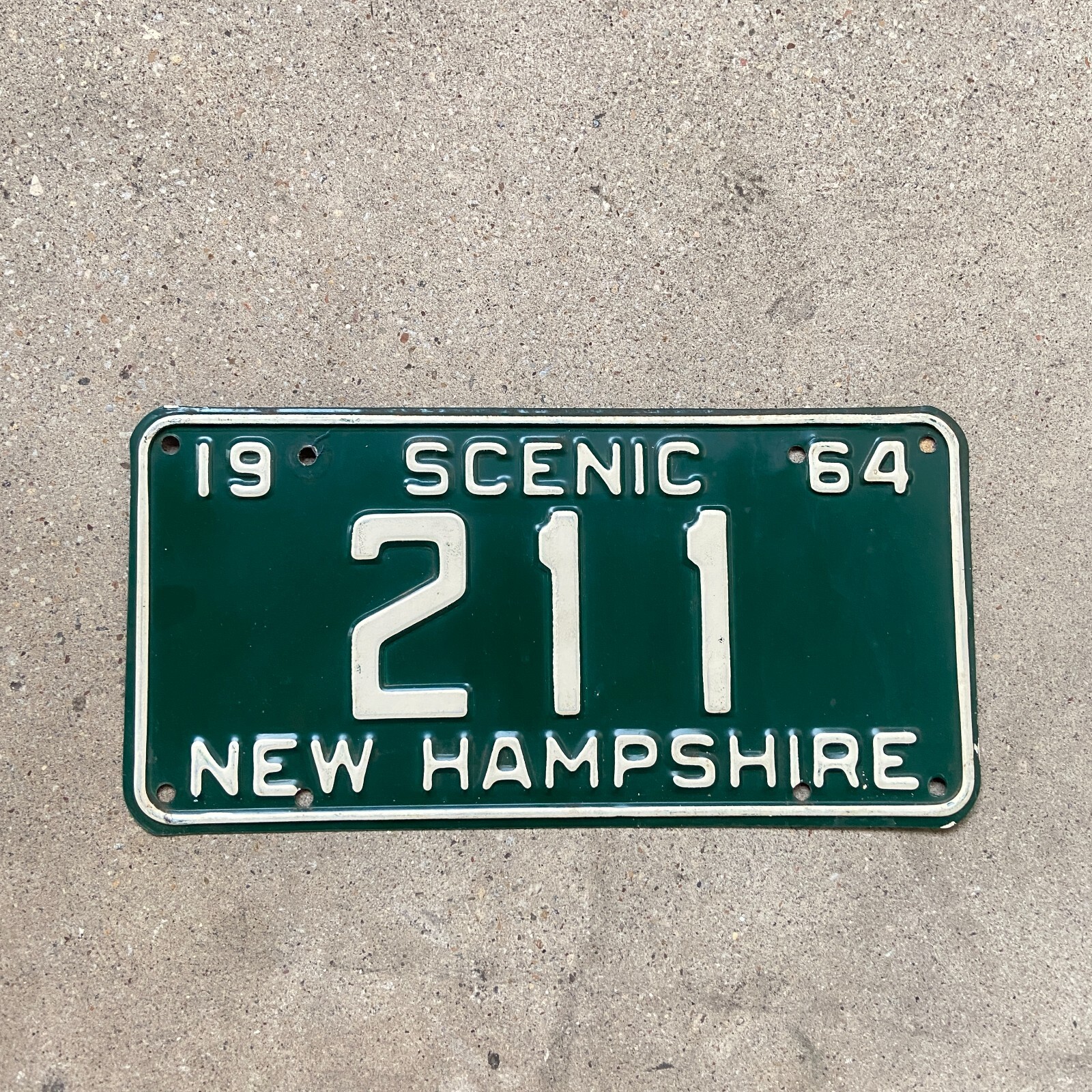 1964 New Hampshire License Plate Low Number Three 3 Digit 211 Scenic ...