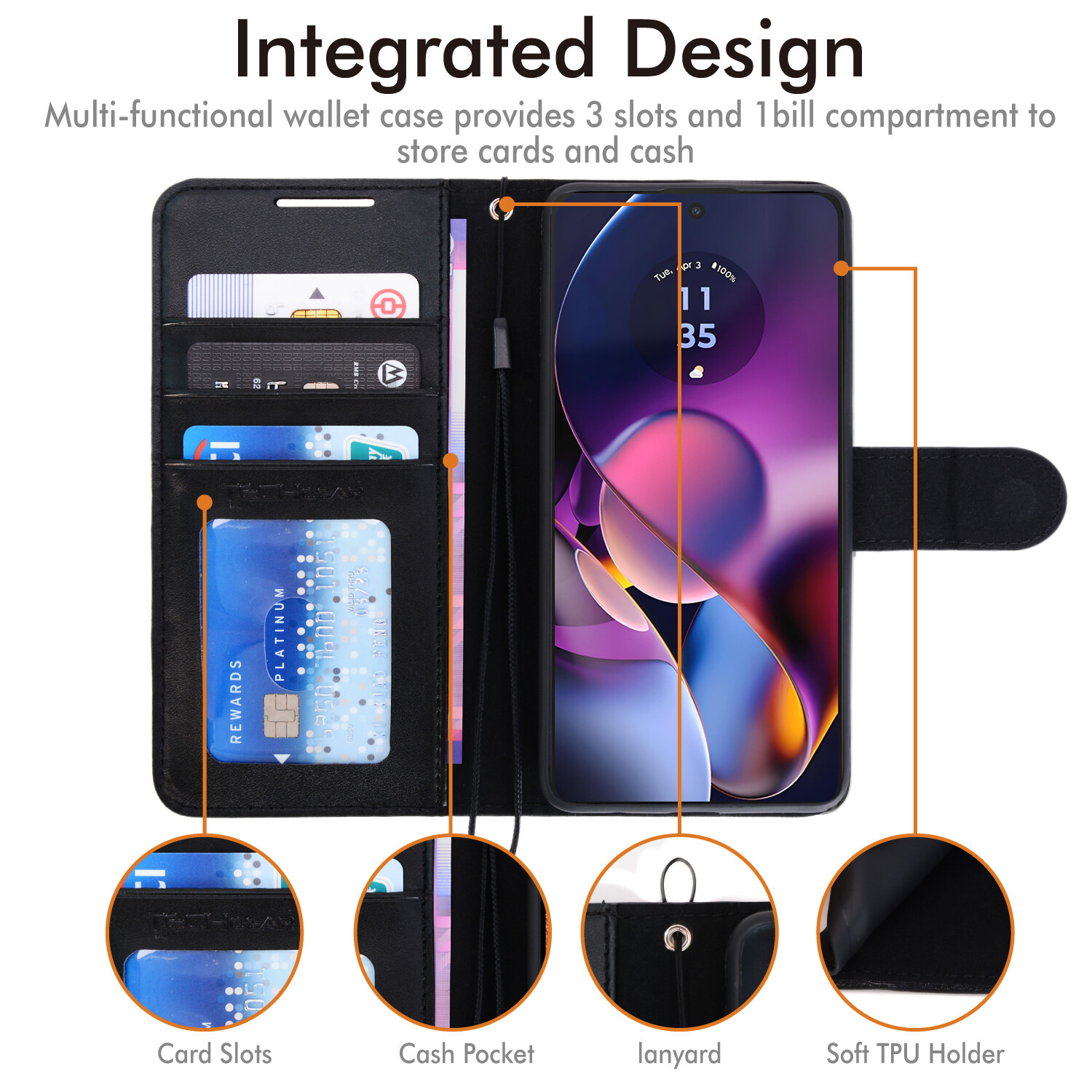 For Motorola Moto G54 5G Premium Flip Leather Wallet Magnetic Case ...