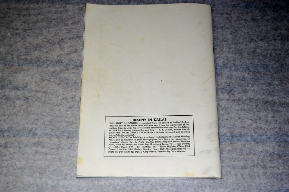 Destiny In Dallas by R.B. Denson - Booklet- (12/10/63-3/15/64 ...