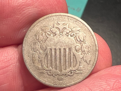 NICE FRIST YEAR 1866 SHIELD NICKEL.........................with FREE ...