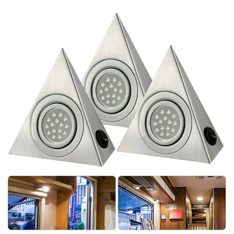 Mains LED Kitchen Under Cabinet Triangle Lights Unit Cupboard Counter ...