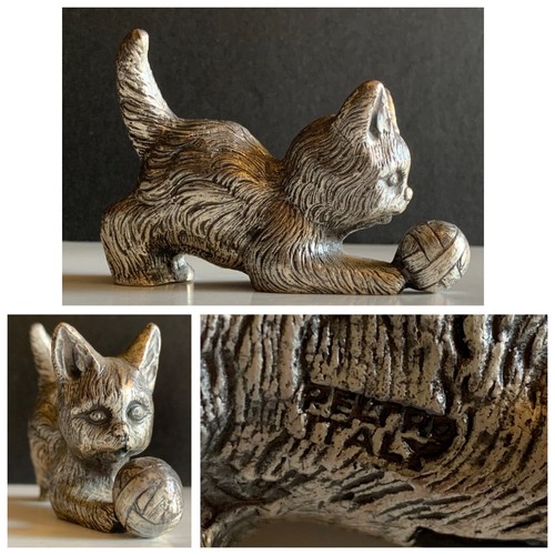 PELTRO (Marked) Pewter Cat Kitten Figurine Paper Weight (*1 Pound) MADE ...