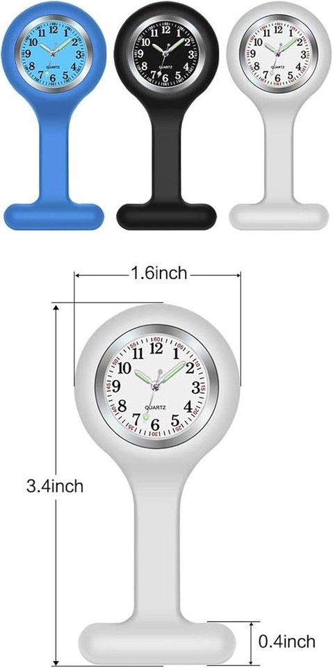 3-Pack Glow in the Dark Nurse Brooch Watches - Stylish Infection ...