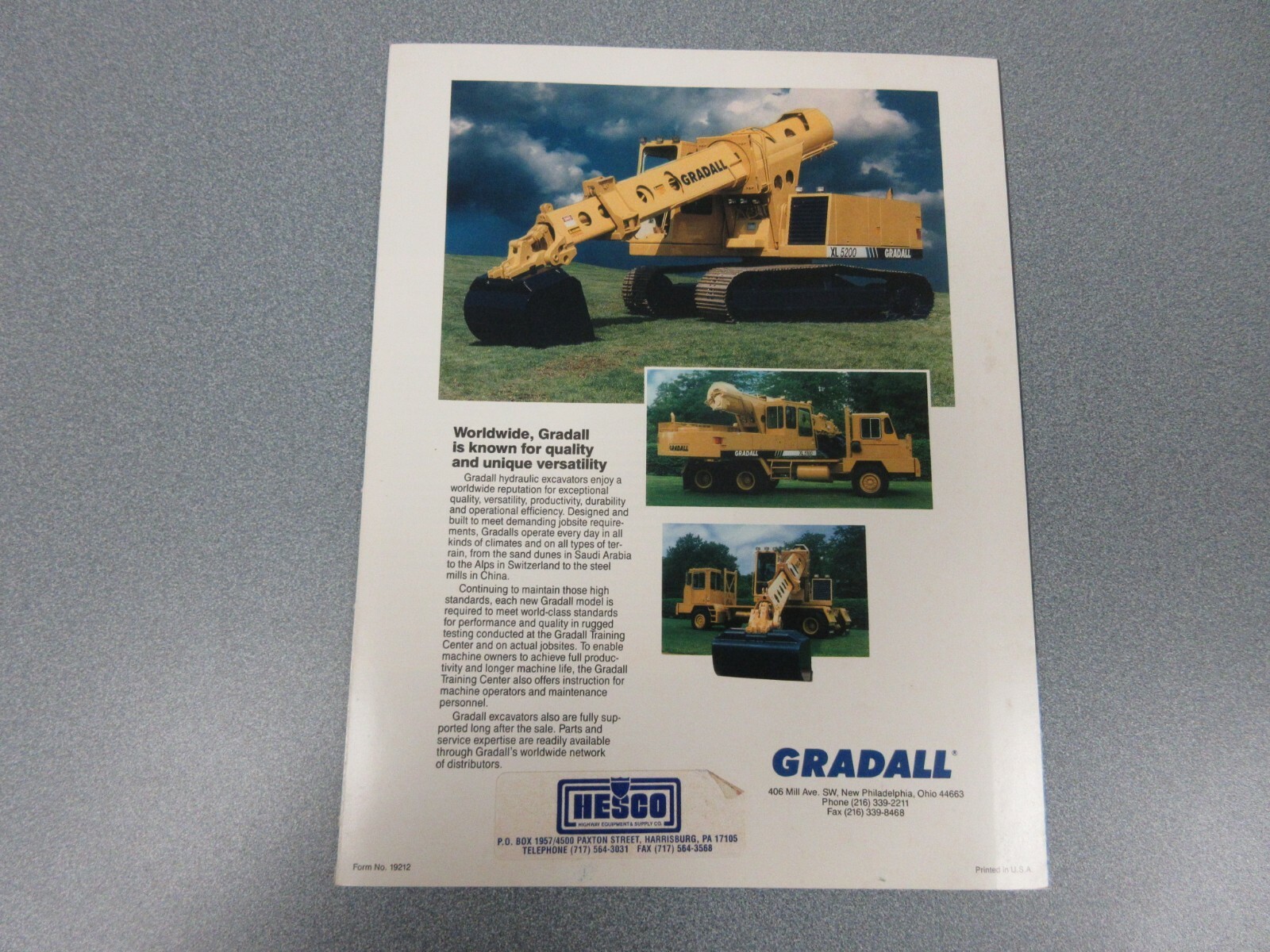 Gradall XL 5000 Series Excavator 6 Page Brochure XL 5100, XL 5200 | eBay