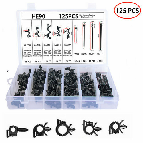 125PCSAuto Body Wiring Harness Clips Fastener Wire Loom Routing Cable ...