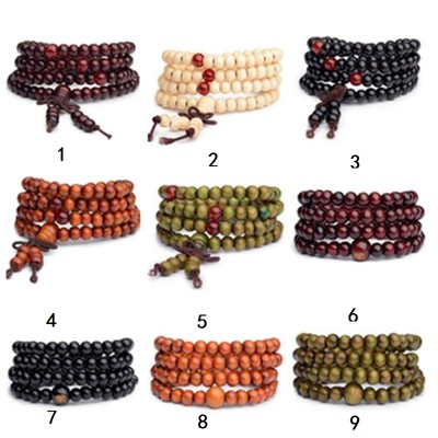 New Sandalwood Buddhist Buddha Meditation 108 Prayer Bead Mala Necklace ...