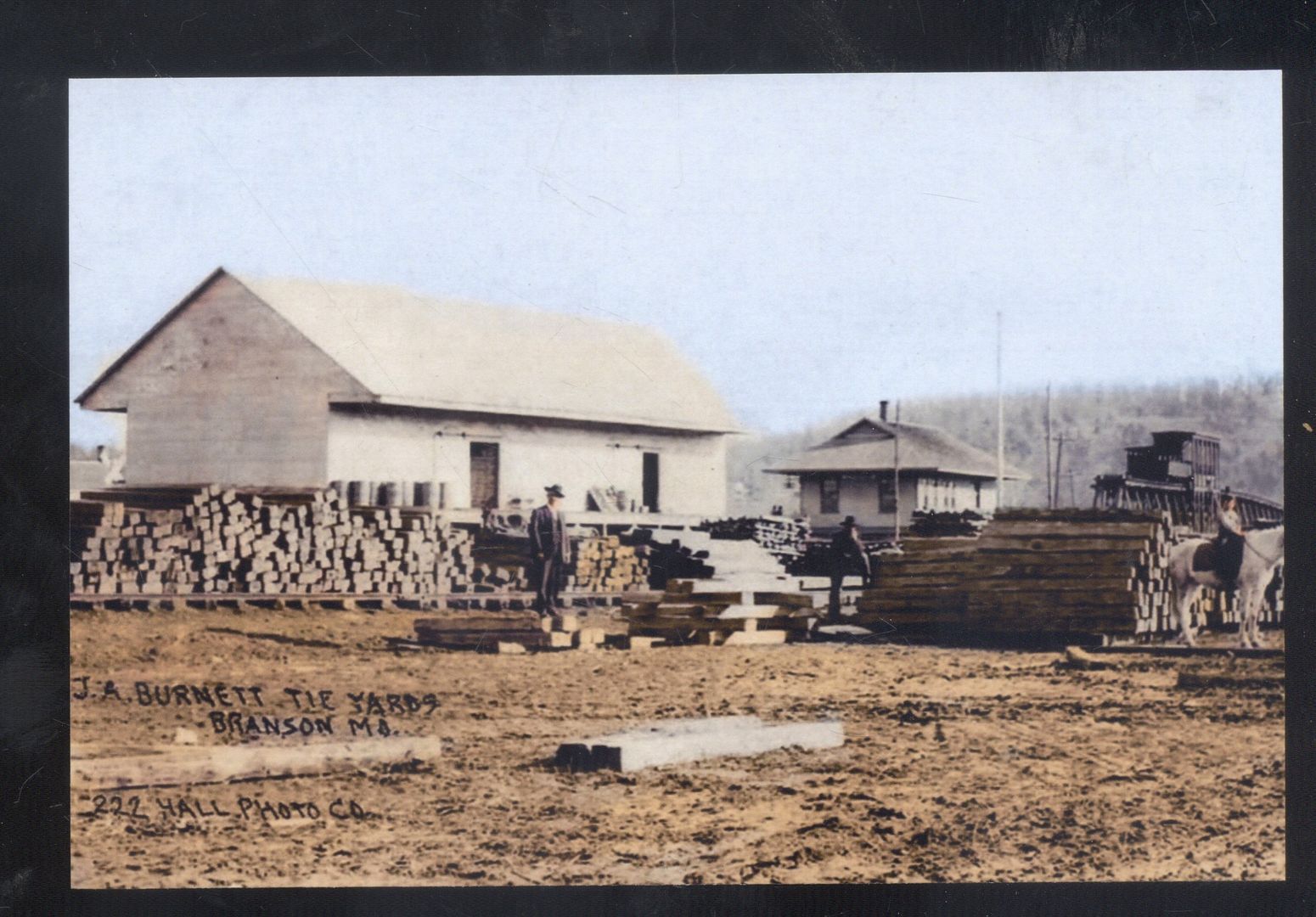 REAL PHOTO BRANSON MISSOURI RAILROAD DEPOT TRAIN STATION HALL POSTCARD ...