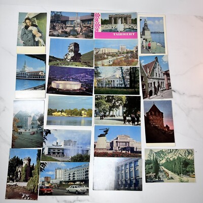 Vintage Lot Of 20 Soviet Era USSR Postcards Cold War Unposted Ephemera ...