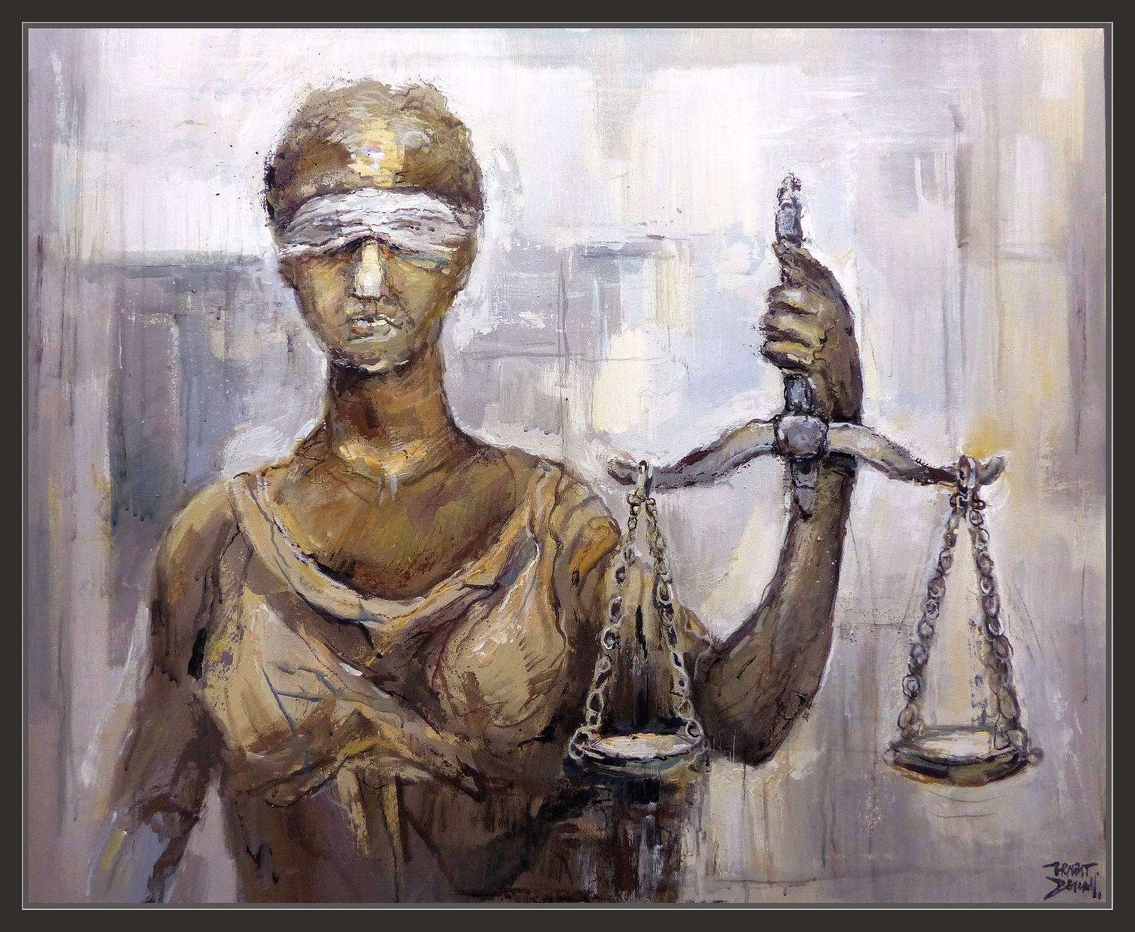 Blind Lady Justice Painting