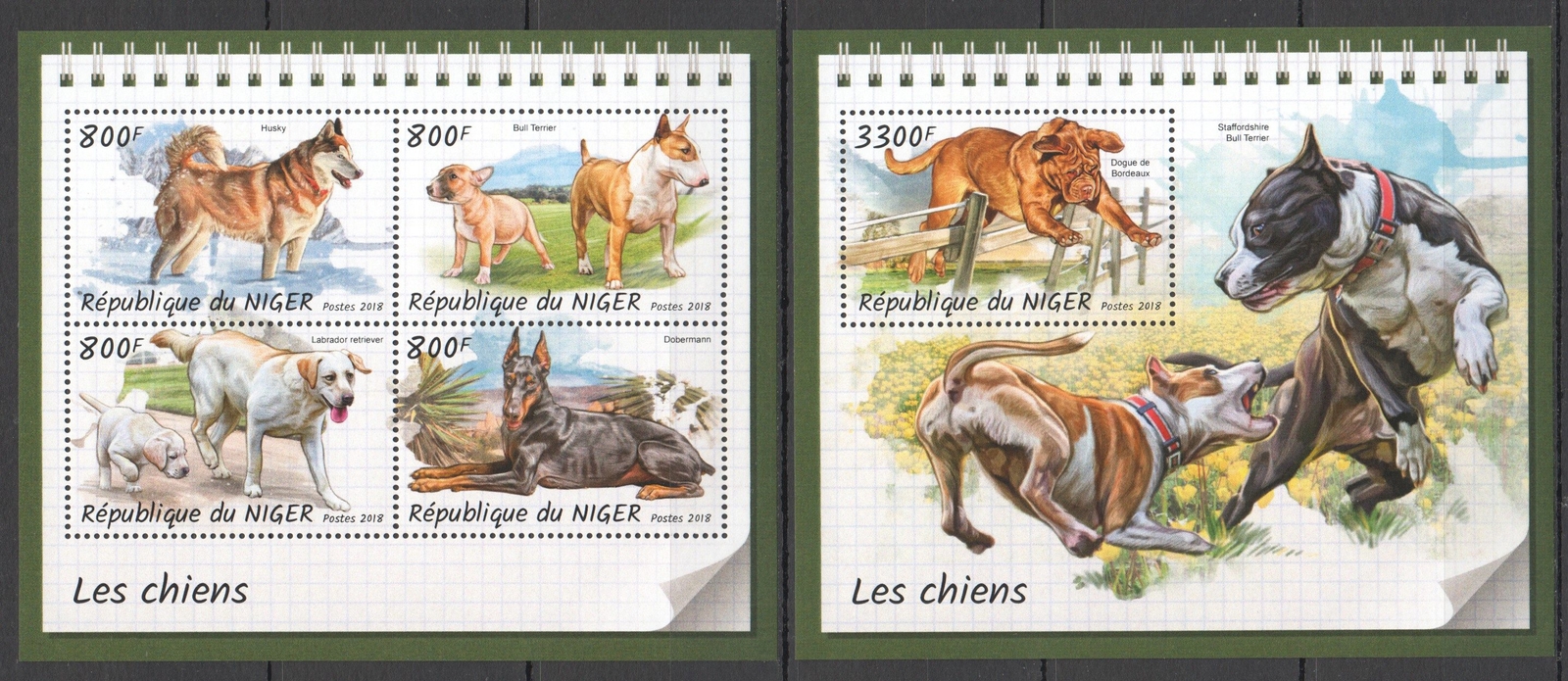 HM1736 2018 NIGER DOGS DOMESTIC ANIMALS FAUNA #5783-6+BL858 MNH | eBay
