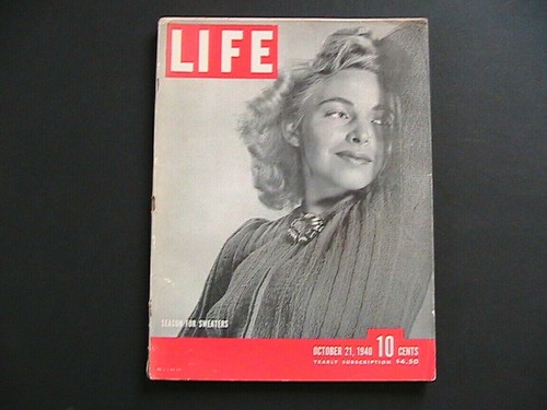 LIFE MAGAZINE OCTOBER 21 1940 SEASON FOR SWEATERS / ADOLF HITLER DOES A ...