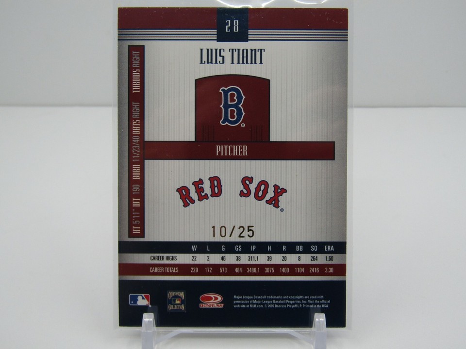 LUIS TIANT 2005 DONRUSS SIGNATURE AUTOGRAPH AUTO GOLD #10/25- RED SOX ...