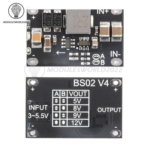 5PCS 3.7V 5V to 12V DC-DC Boost Module Step-Up Converter Output DC 5V ...