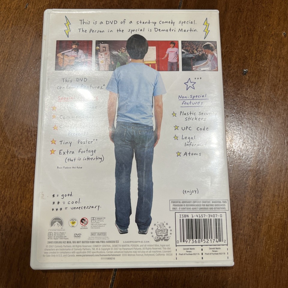Demetri Martin. Person. (DVD, 2007) Stand Up Comedy ~Very Good | eBay