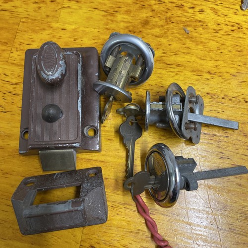 Vintage Lockwood Door Lock Collection (3) Lock Cylinders And Keys ...
