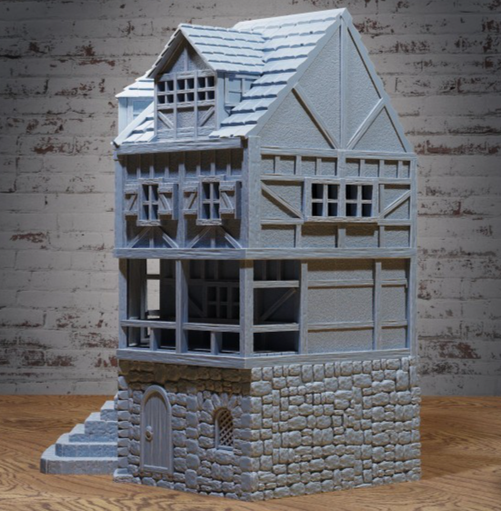 Corner City House S HO or N Scale Scenery Building White and Paintable ...