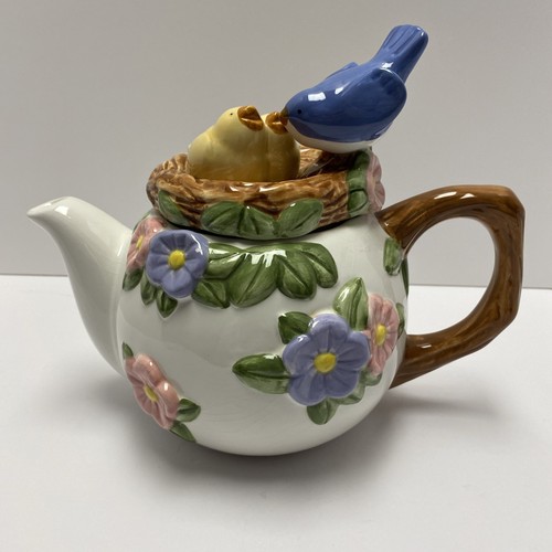 Adorable Springtime Teapot Bird In Nest | eBay