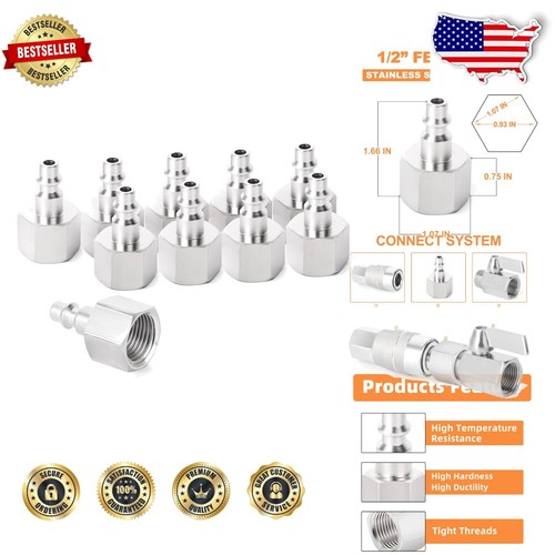 Heavy-Duty 1/2-Inch NPT Female Fittings - 300 PSI Pneumatic Plugs Set ...