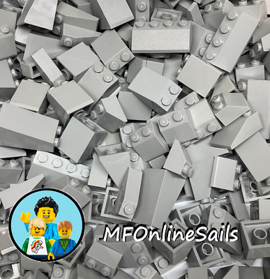 100 Slopes LEGO Light Bluish Gray Bulk 3039 3037 3678 4460 3684 3298 ...