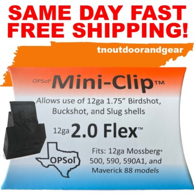 OPSol Mini-Clip™ 2.0 Flex™ - Made in USA - fits 12 Ga Mossberg 500 590 ...