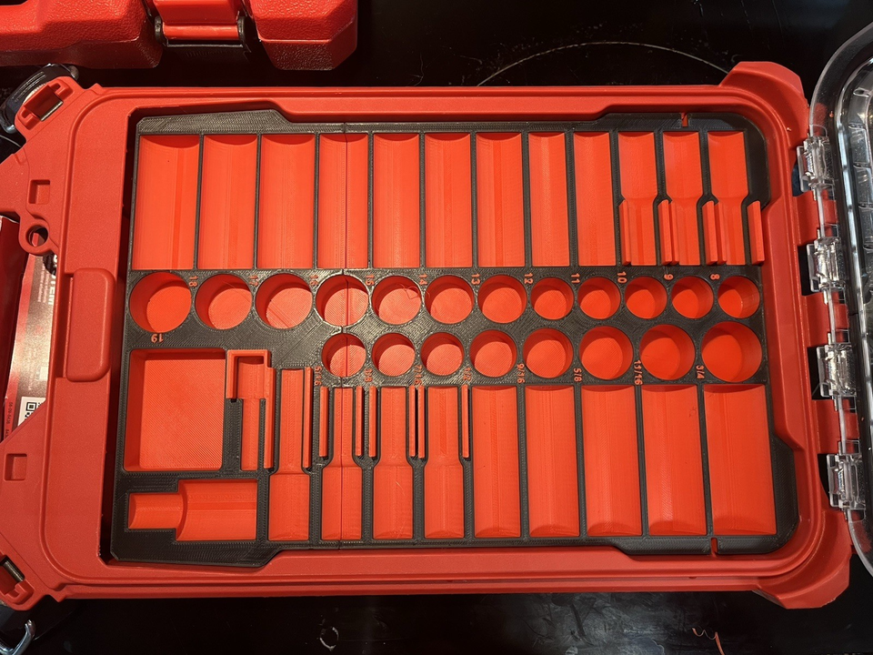 Milwaukee 3/8 inch 43 pc Impact Socket Packout Tray (Insert Tray only ...