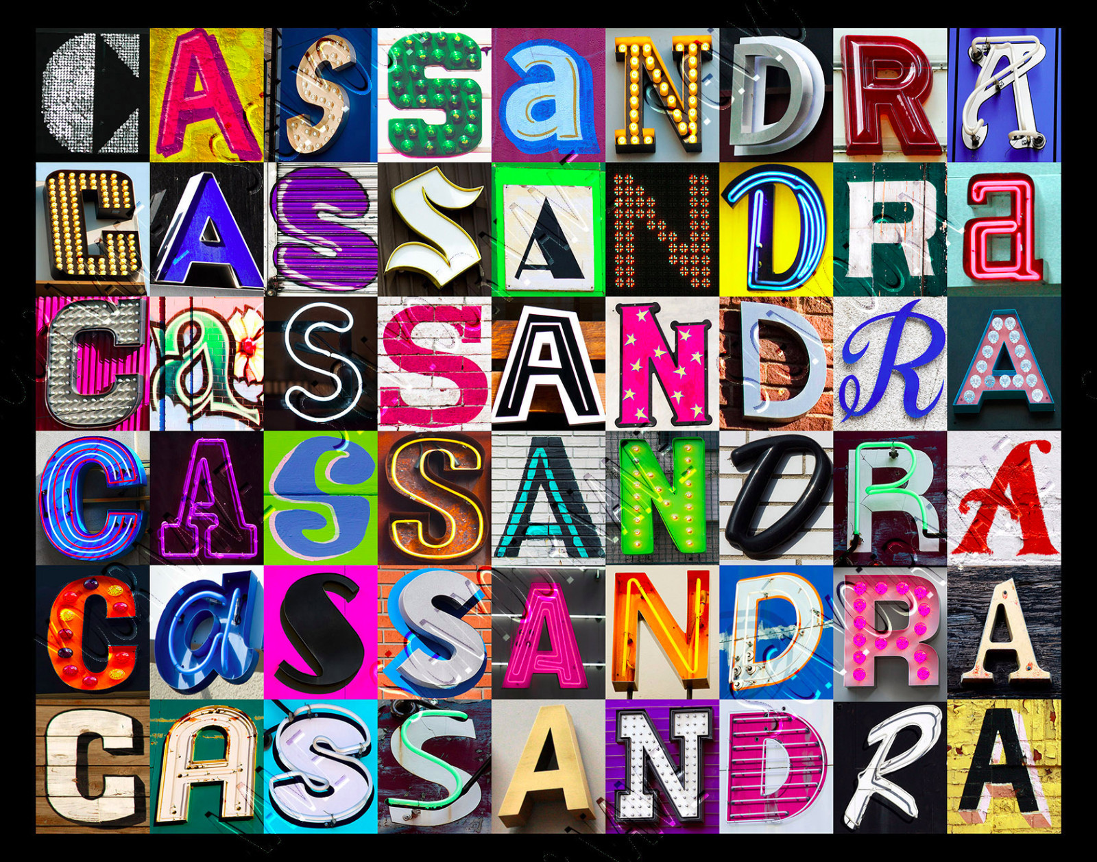 CASSANDRA Name Poster featuring photos of actual sign letters | eBay.de