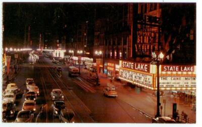 1954 Chicago Illinois State Street The Caine Mutiny playing State Lake ...