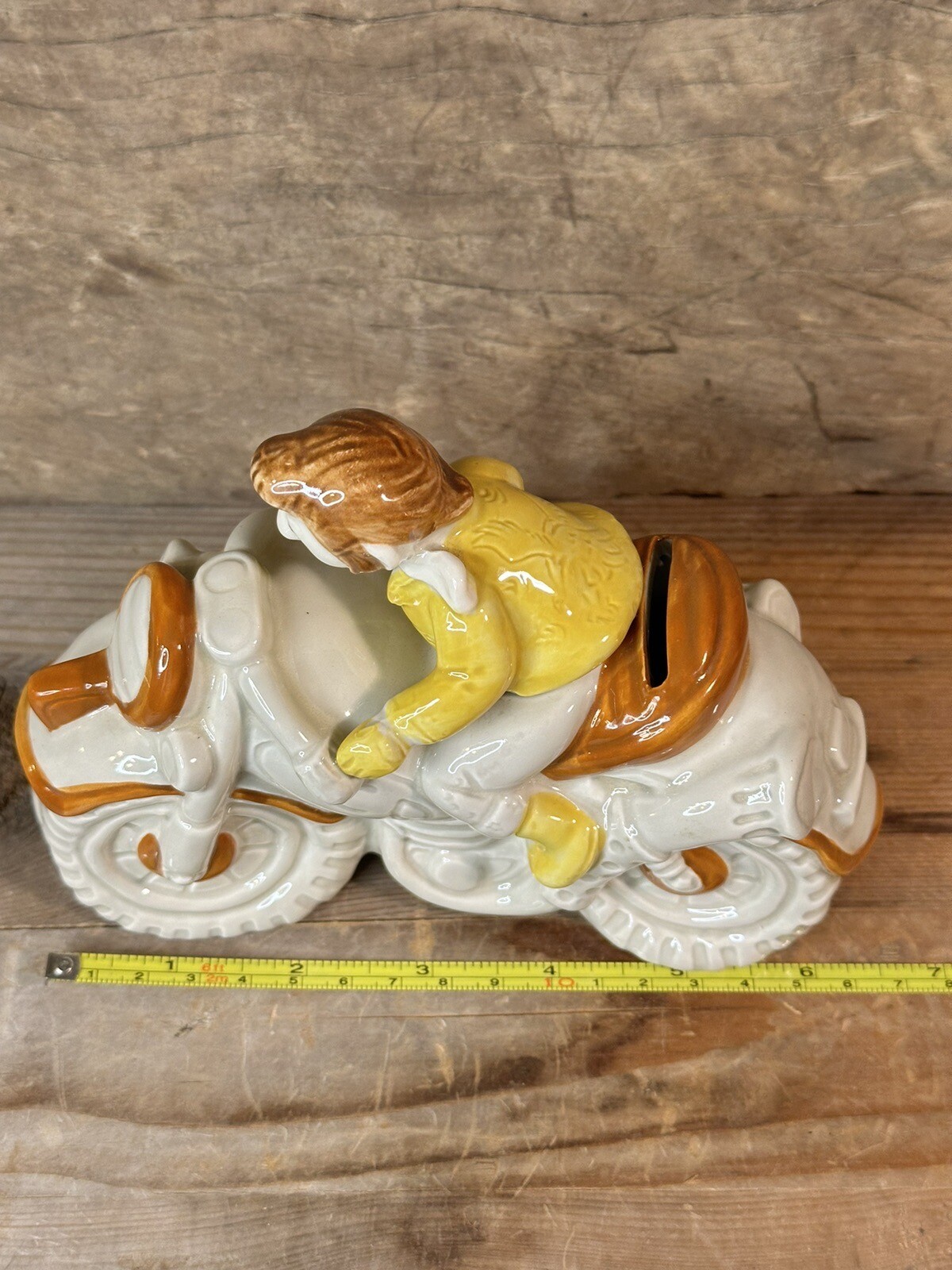 Vtg Counterpoint Motorcycle & Rider Ceramic Coin Bank w/ Stopper Made ...