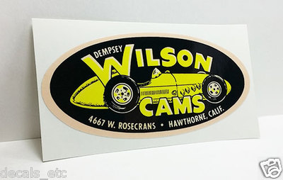 Dempsey Wilson Cams Vintage Style DECAL, Vinyl STICKER, rat rod, racing ...