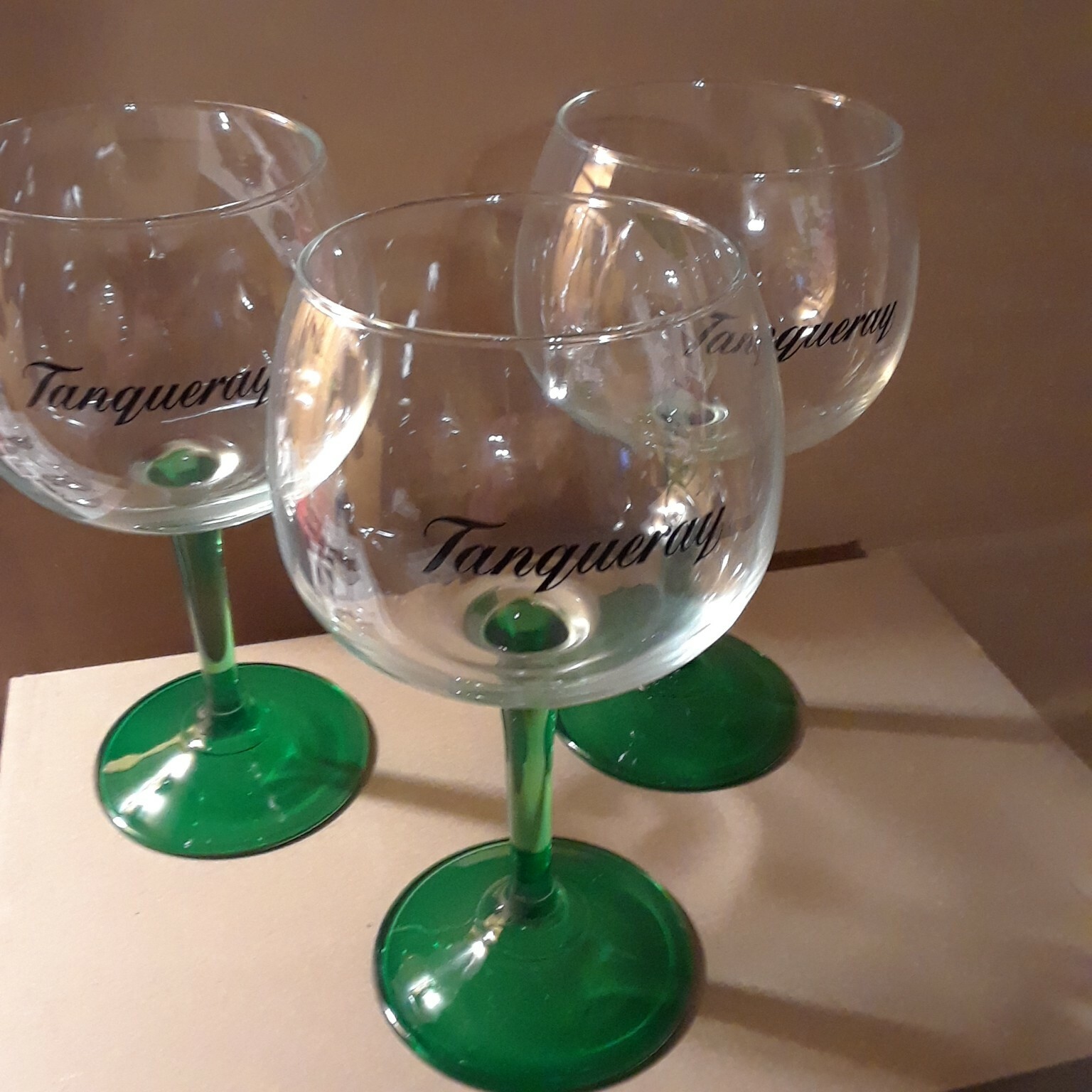 Tanqueray Copa Goblet Gin Cocktail Balloon Glasses with Green Stem New ...