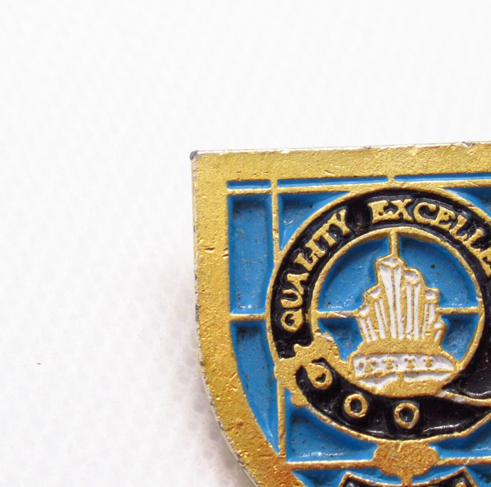 Quality Excellence Pin PCO Shield Shape Blue Gold Tone Vintage Lapel ...