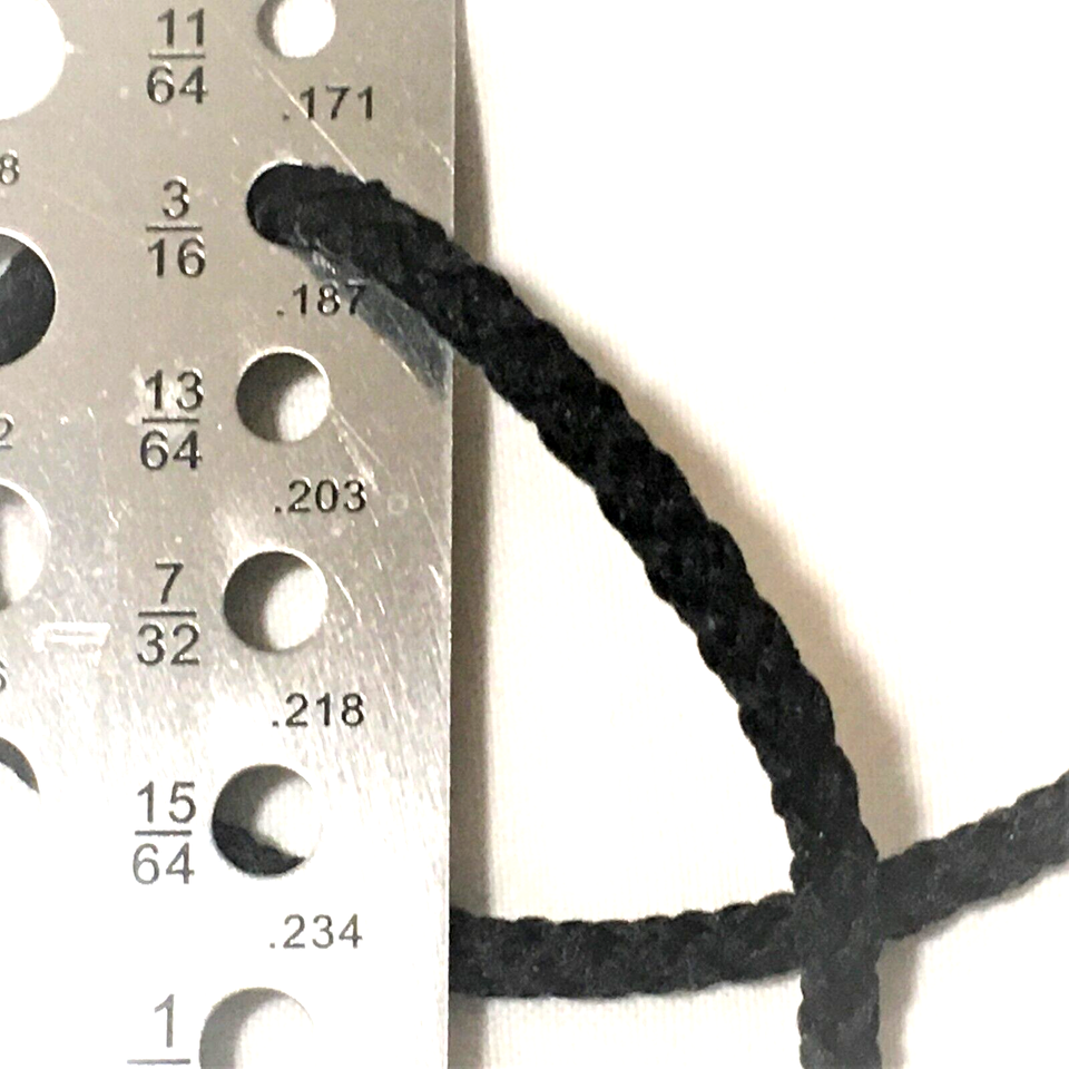 5mm Nylon Drawcord 3/16" Braided Black Drawstring Cord 15 yds (45 feet ...