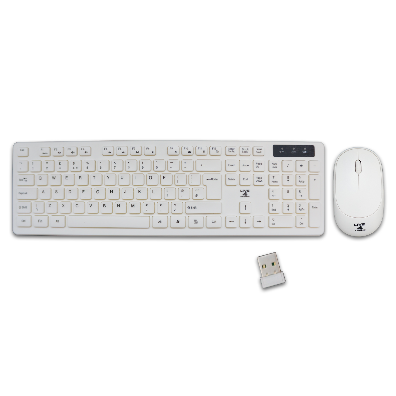 2.4GHz Wireless Keyboard And Mouse Set UK USB Dongle For PC Laptop Full ...