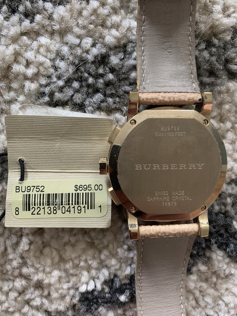 BU9752 Burberry The City Women Watch 38 Mm Gold Tone Haymarket Check ...
