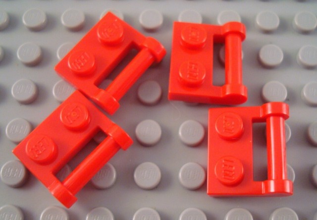 New LEGO Lot of 4 Red 1x2 Bar Handle Plate Pieces | eBay