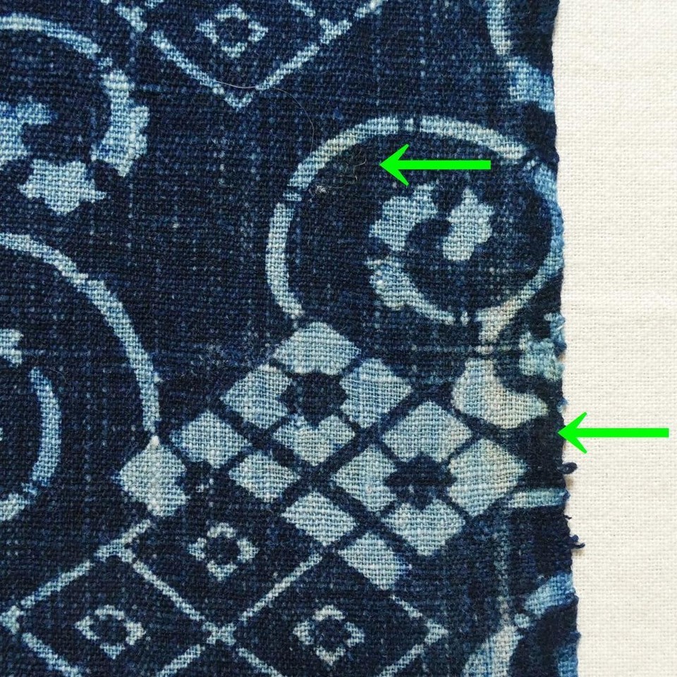 Indigo Dye Cotton Fabric Remnant Indigo-Patterned 36x75cm Handcrafted ...