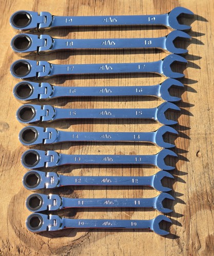 MAC Tools 10pc METRIC RWF 10mm-19mm Flex Head Ratcheting Wrench Set 6PT ...