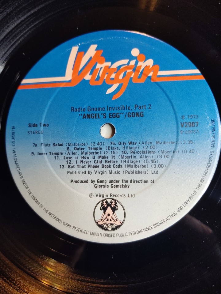 GONG: angel's egg (radio gnome invisible part 2) VIRGIN 12" LP 33 RPM M-NM Lp | eBay