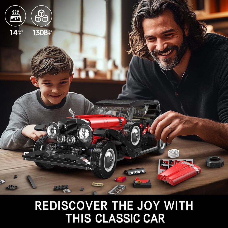 10114 Classic Cars Building Kits, MOC Vintage Car Model Building Blocks ...