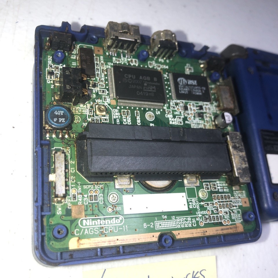 Nintendo Gameboy Advance SP AGS001 Blue Handheld System Console Parts ...