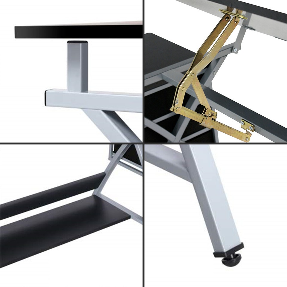 Adjustable Drawing Desk Drafting Table MDF Top Art Craft with Drawers ...