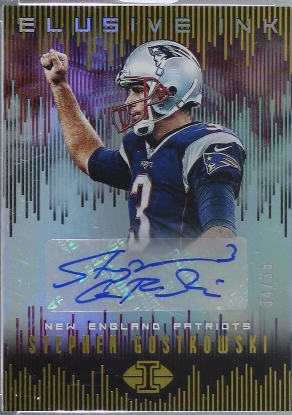 2018 Panini Illusions - Elusive Ink Stephen Gostkowski #EI-SG /35 (AU ...