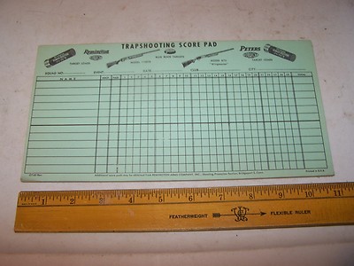 1965 REMINGTON PETERS DUPONT Trapshooting Score Sheet - 870 Wingmaster ...