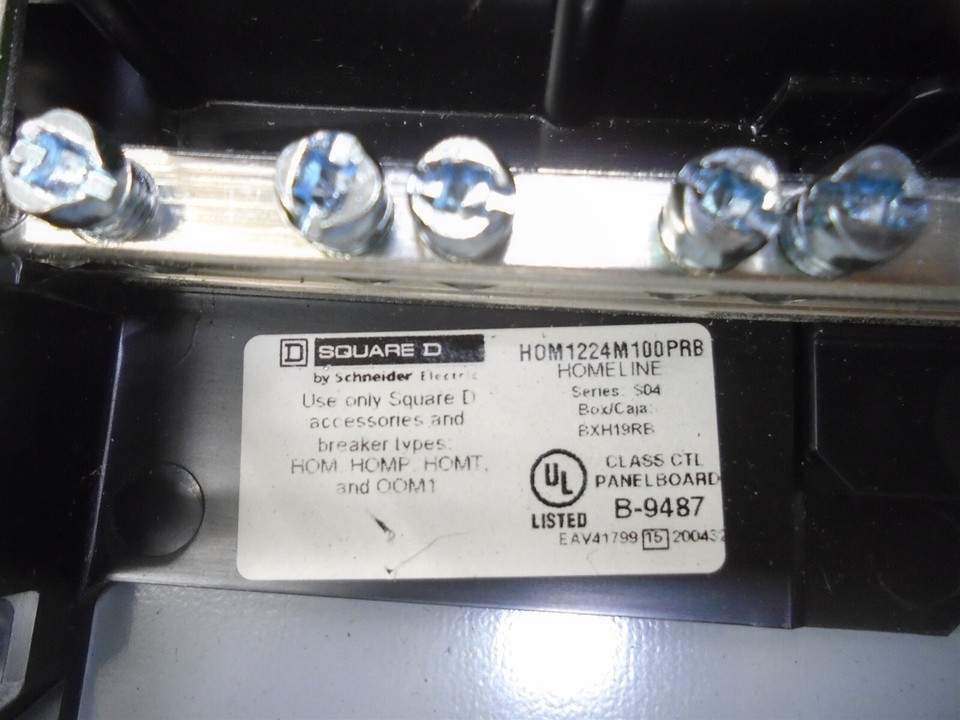 SQUARE-D HOMELINE 100A LOAD CENTER - U125 METER SOCKET w/BREAKERS 240V ...