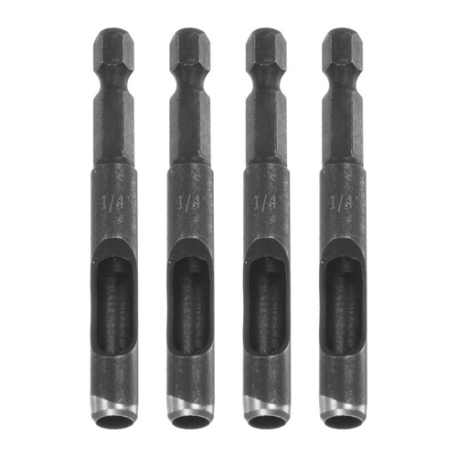 4pcs Leather Hollow Punch Hex Shank for Drills,1/4" Hole Punch for ...